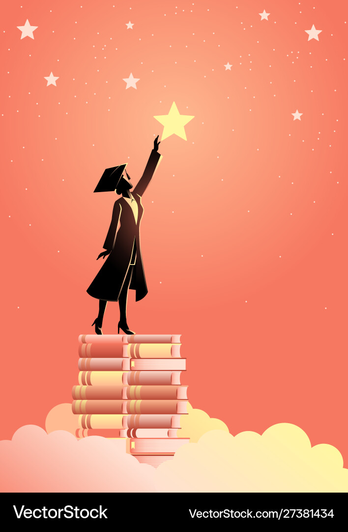 Reach for star Royalty Free Vector Image - VectorStock