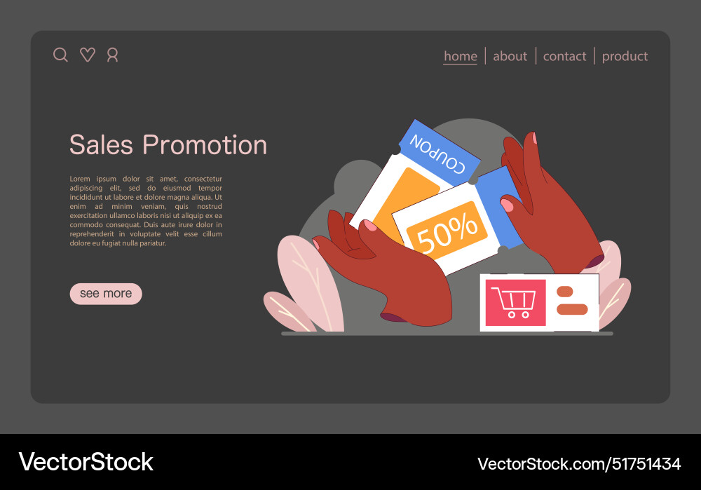 Sales promotion concept flat Royalty Free Vector Image