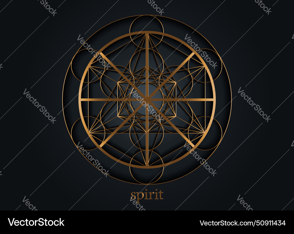 Spirit symbol wicca alchemy icon sacred geometry Vector Image