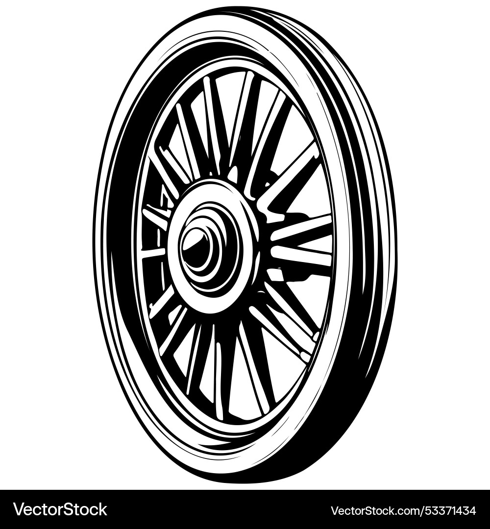 Wheel hand drawn line transpiderarent background Vector Image