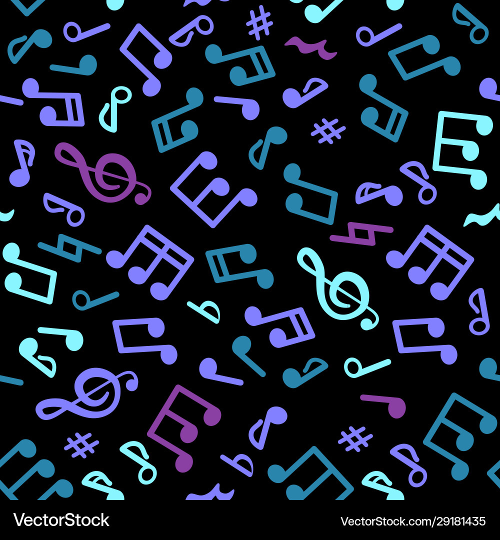 Abstract music seamless pattern notes Royalty Free Vector