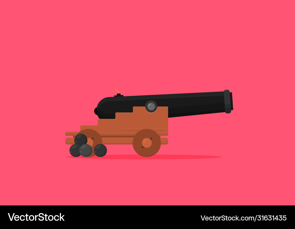 Kanone Symbol flache Symbol Lizenzfreies Vektorbild