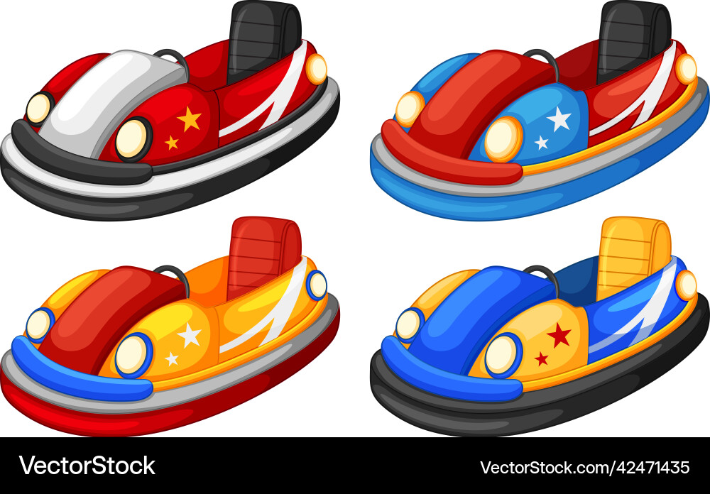 Cartoon bumper car on white background Royalty Free Vector