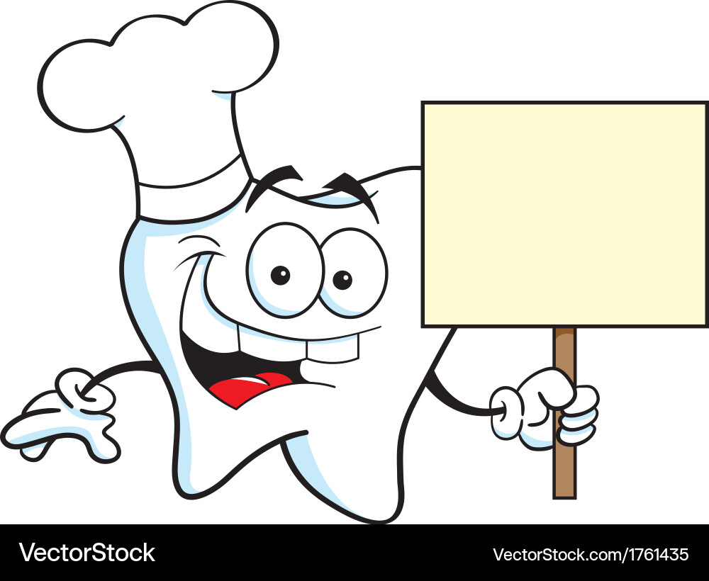 Cartoon chef tooth Royalty Free Vector Image - VectorStock