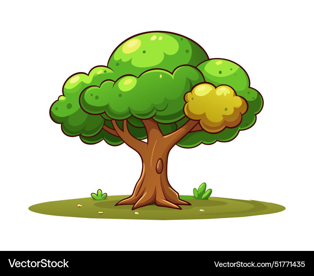 Cartoon tree isolated flat on white background Vector Image