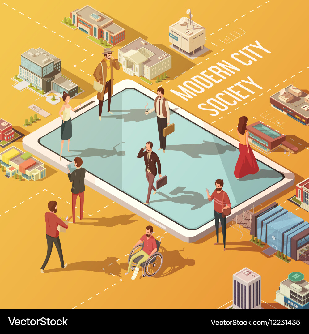 City society concept Royalty Free Vector Image