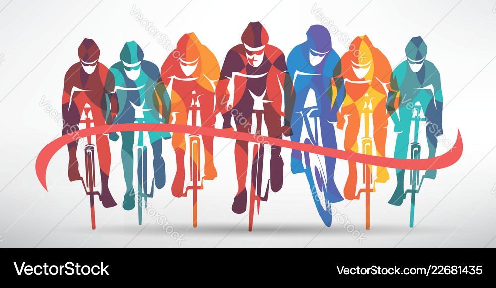 Cycling race stylized background cyclist Vector Image