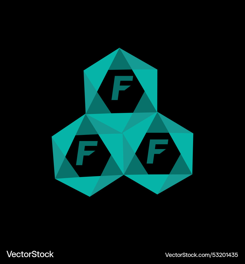 Fff creative minimalist letter logo unique Vector Image