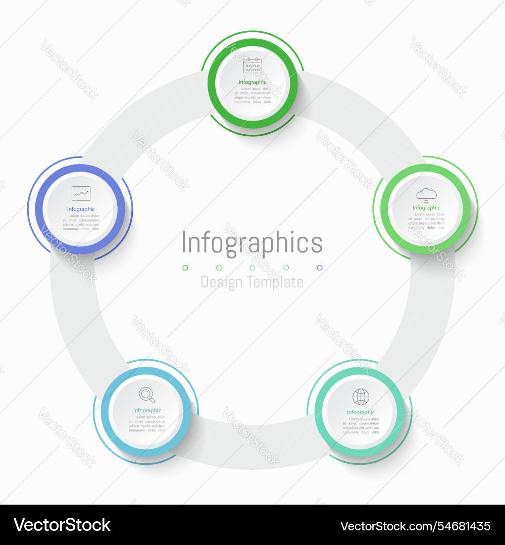 Infographic 5 options design elements Royalty Free Vector