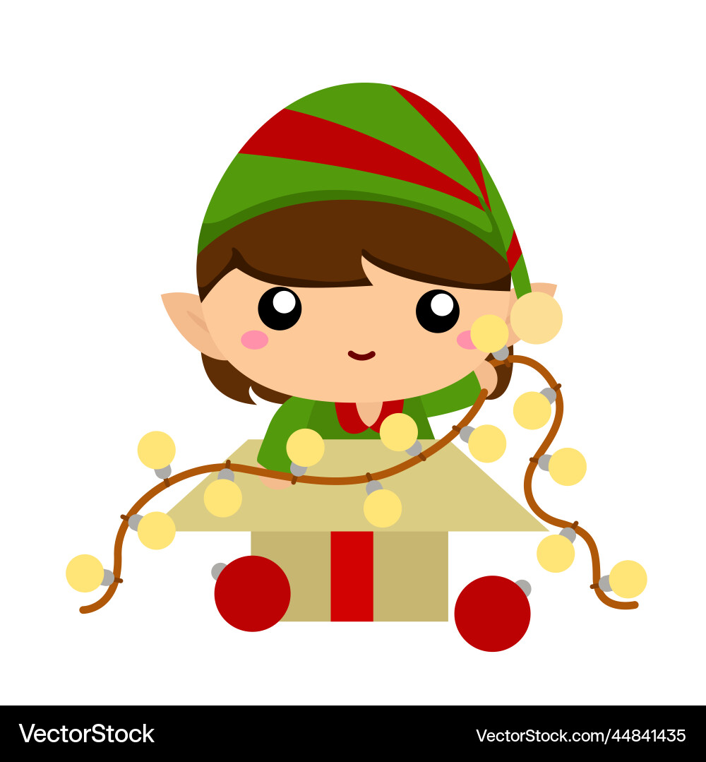 Kids christmas elf clipart Royalty Free Vector Image