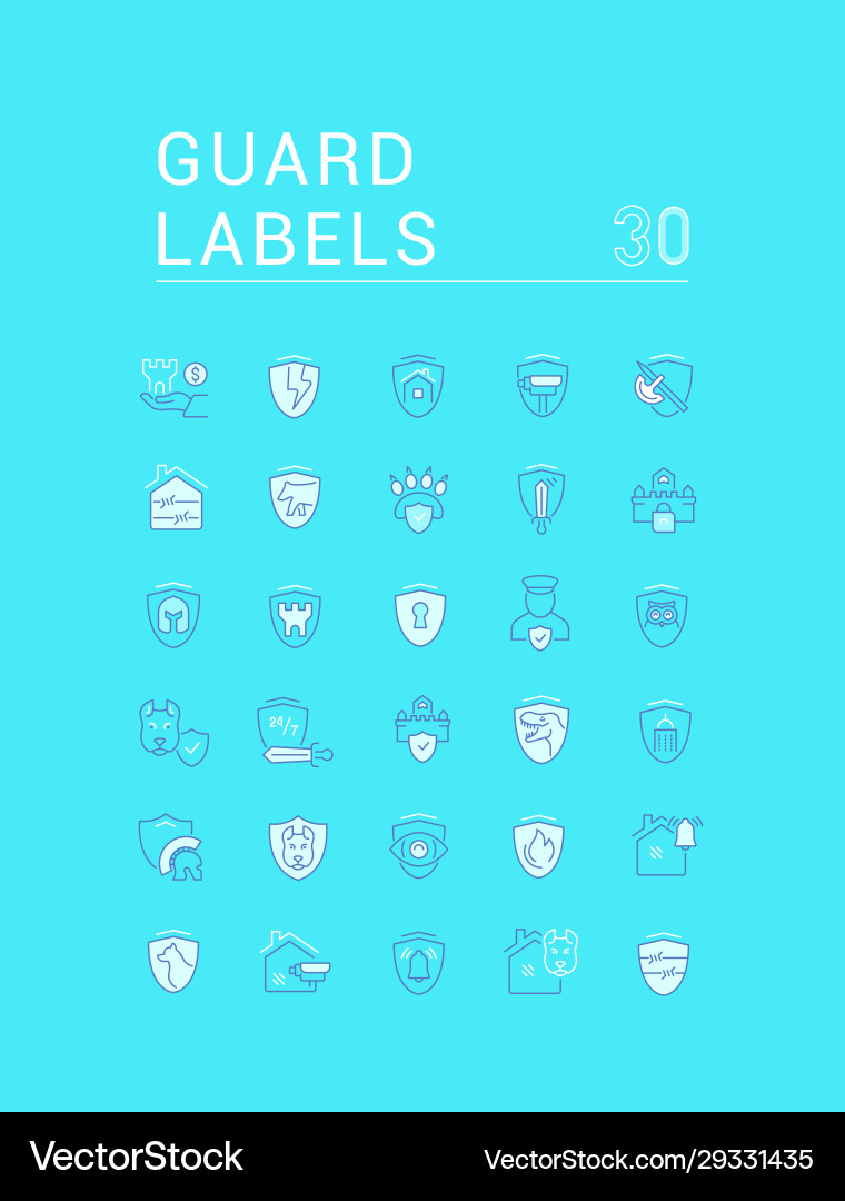 Linear guard labels Royalty Free Vector Image - VectorStock