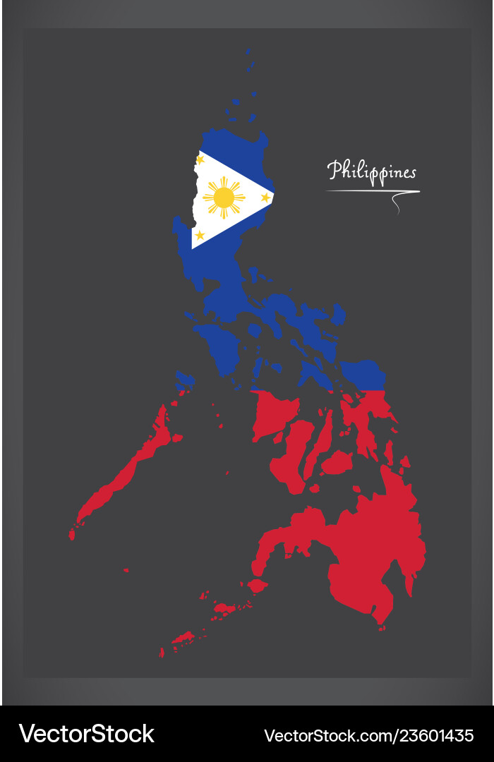 Philippines Plag And Map Political Simple Map Of Philippines, Single