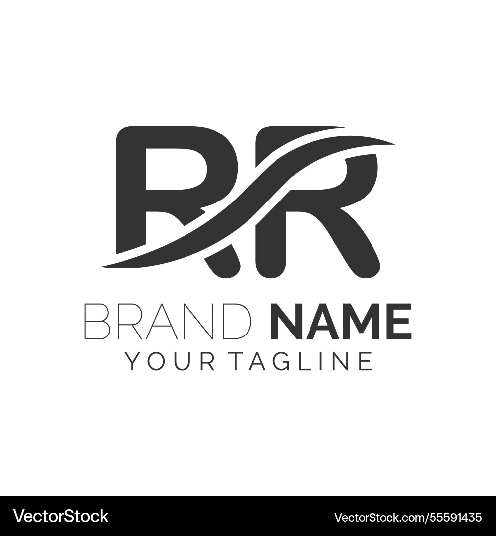 Rr logo design trendy awesome artistic initial Vector Image