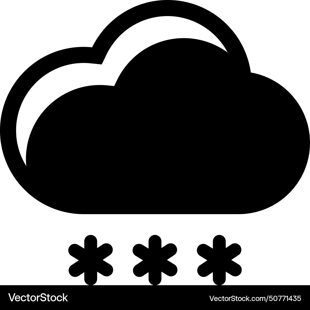 Snowfall black icon cold weather winter forecast Vector Image
