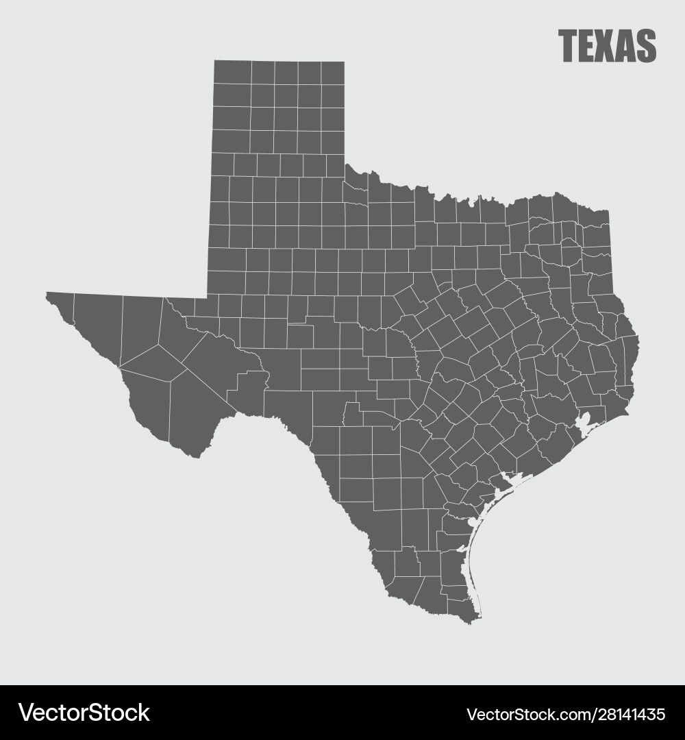 Texas County Map (28141435) – Royalty-Free Vector | VectorStock