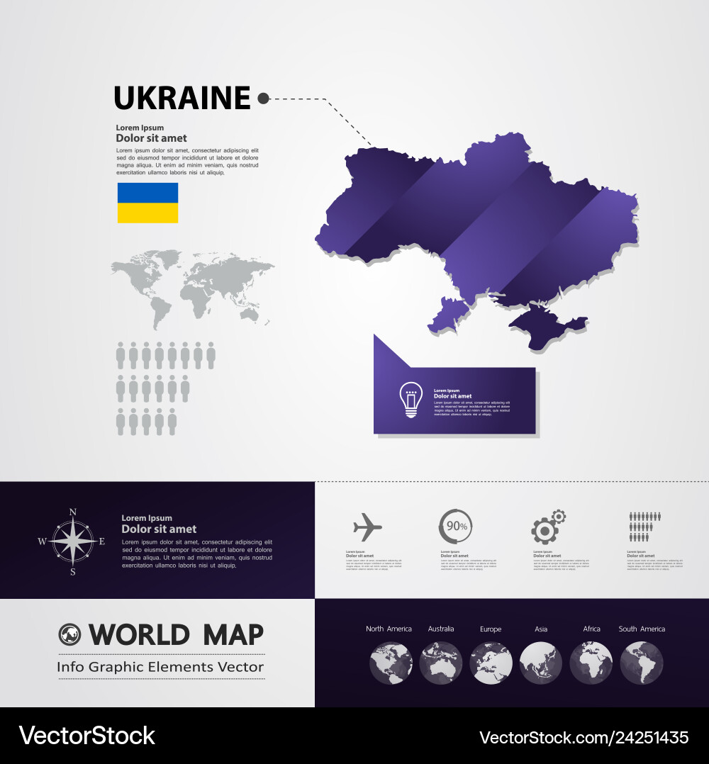 Ukraine map Royalty Free Vector Image - VectorStock
