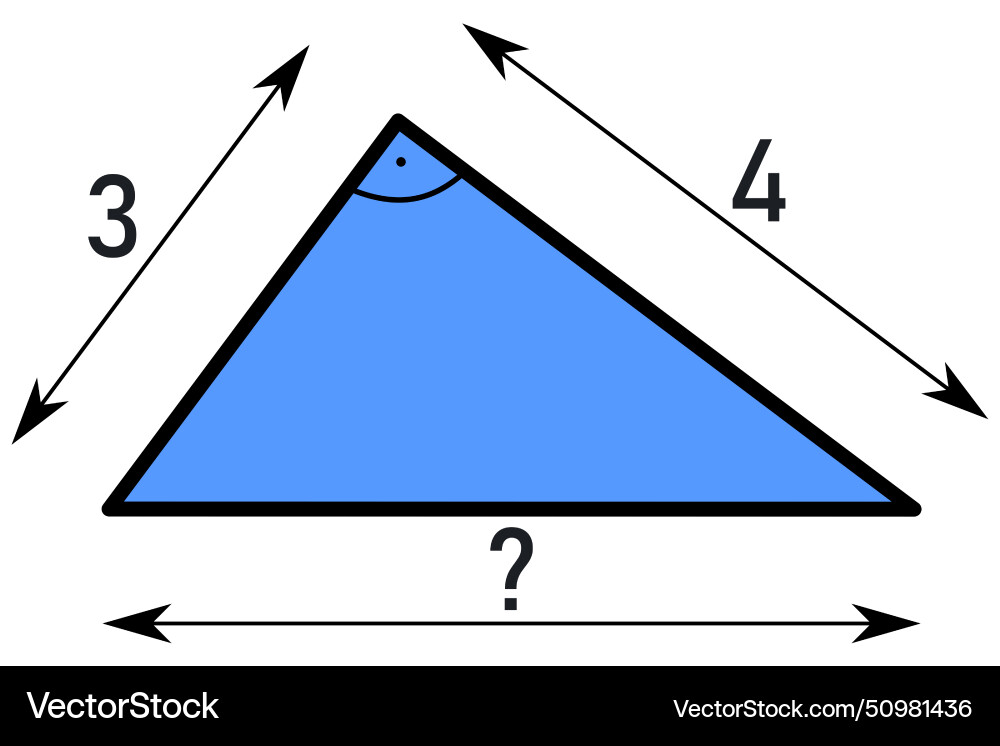 A practice example for pythagorean theorem Vector Image