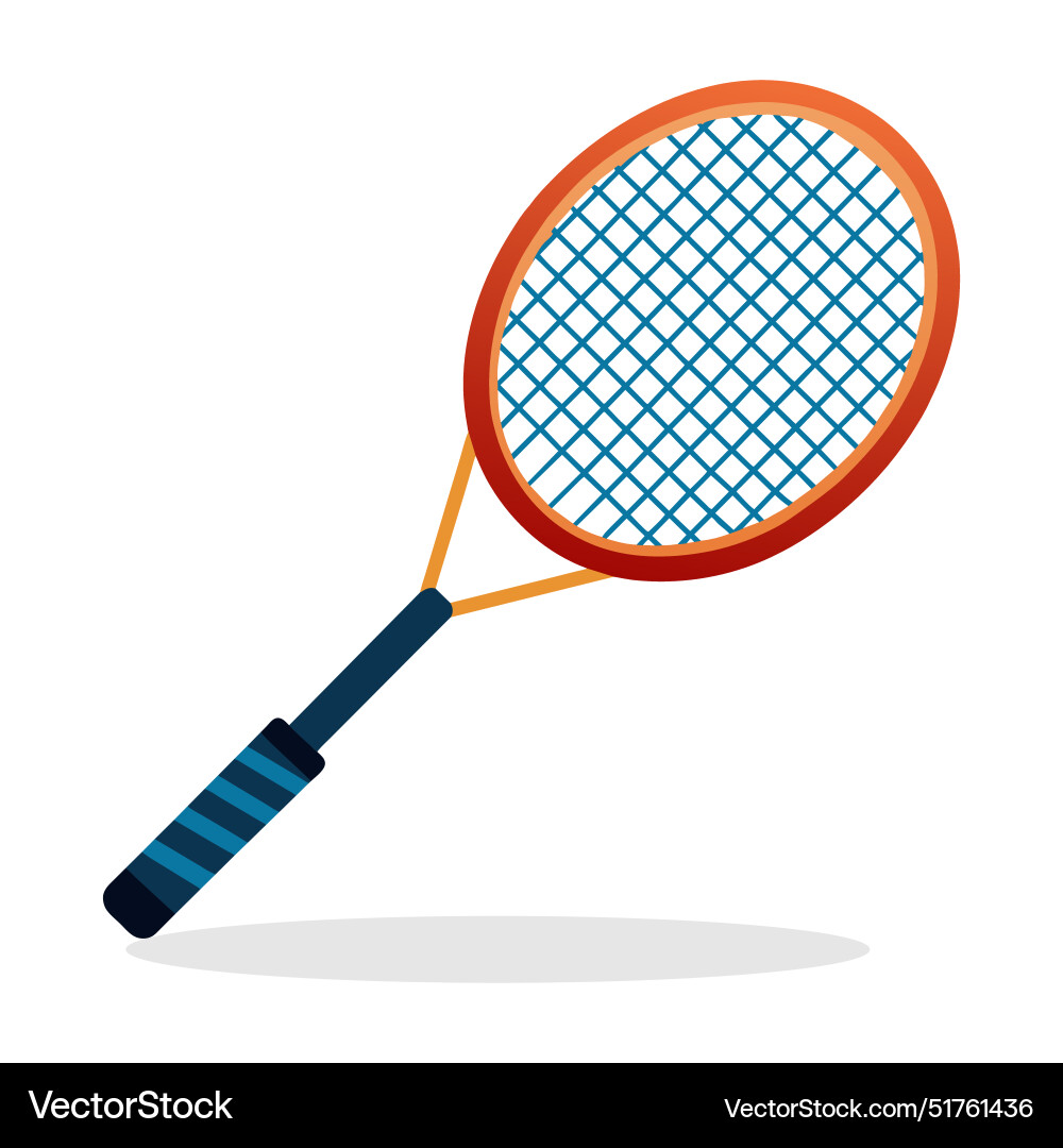 Badminton racket flat Royalty Free Vector Image