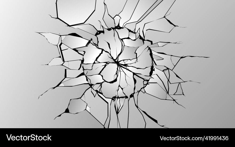 Circular damage to surface an impact mark Vector Image