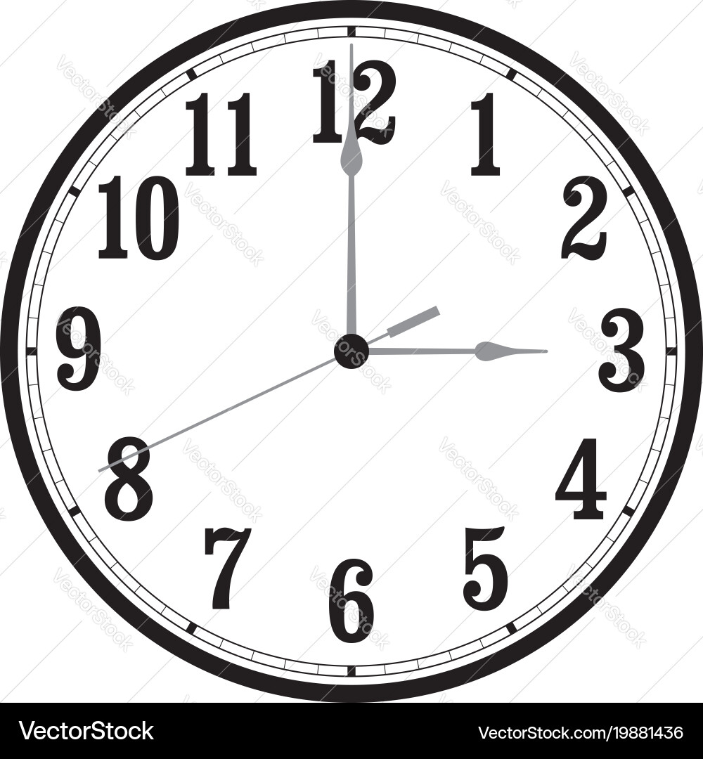 Clock with movable hands Royalty Free Vector Image