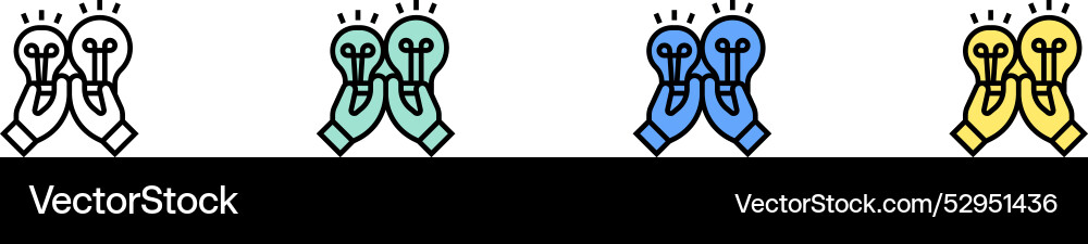 Comparison icon outline green blue and yellow Vector Image