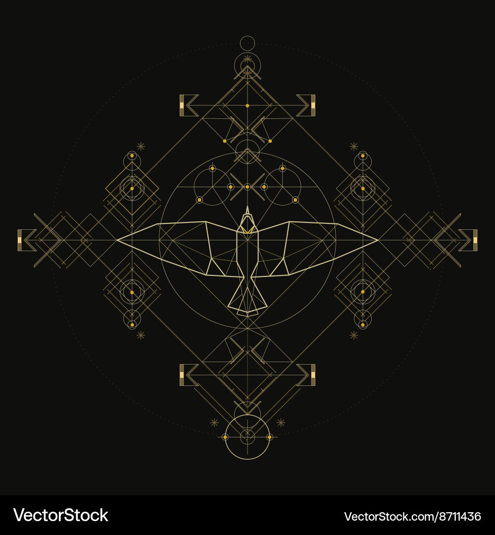 Geometric Bird Icon - Triangular Shape Royalty Free Vector