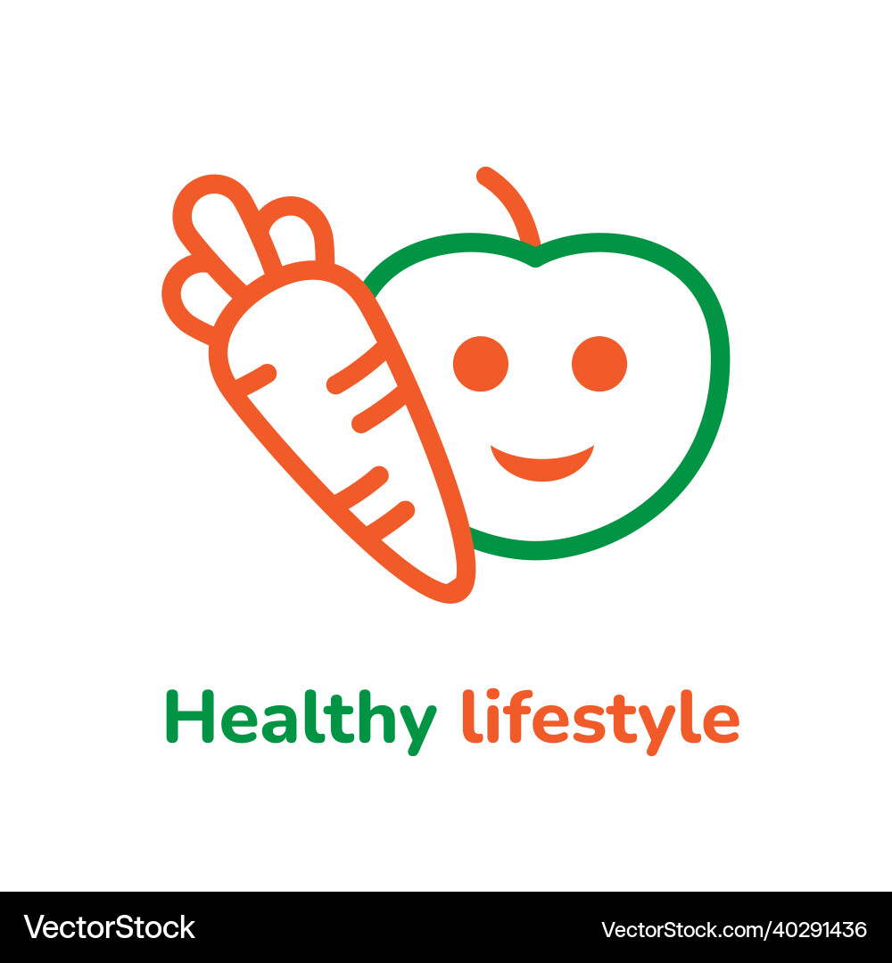 Healthy lifestyle line icon Royalty Free Vector Image