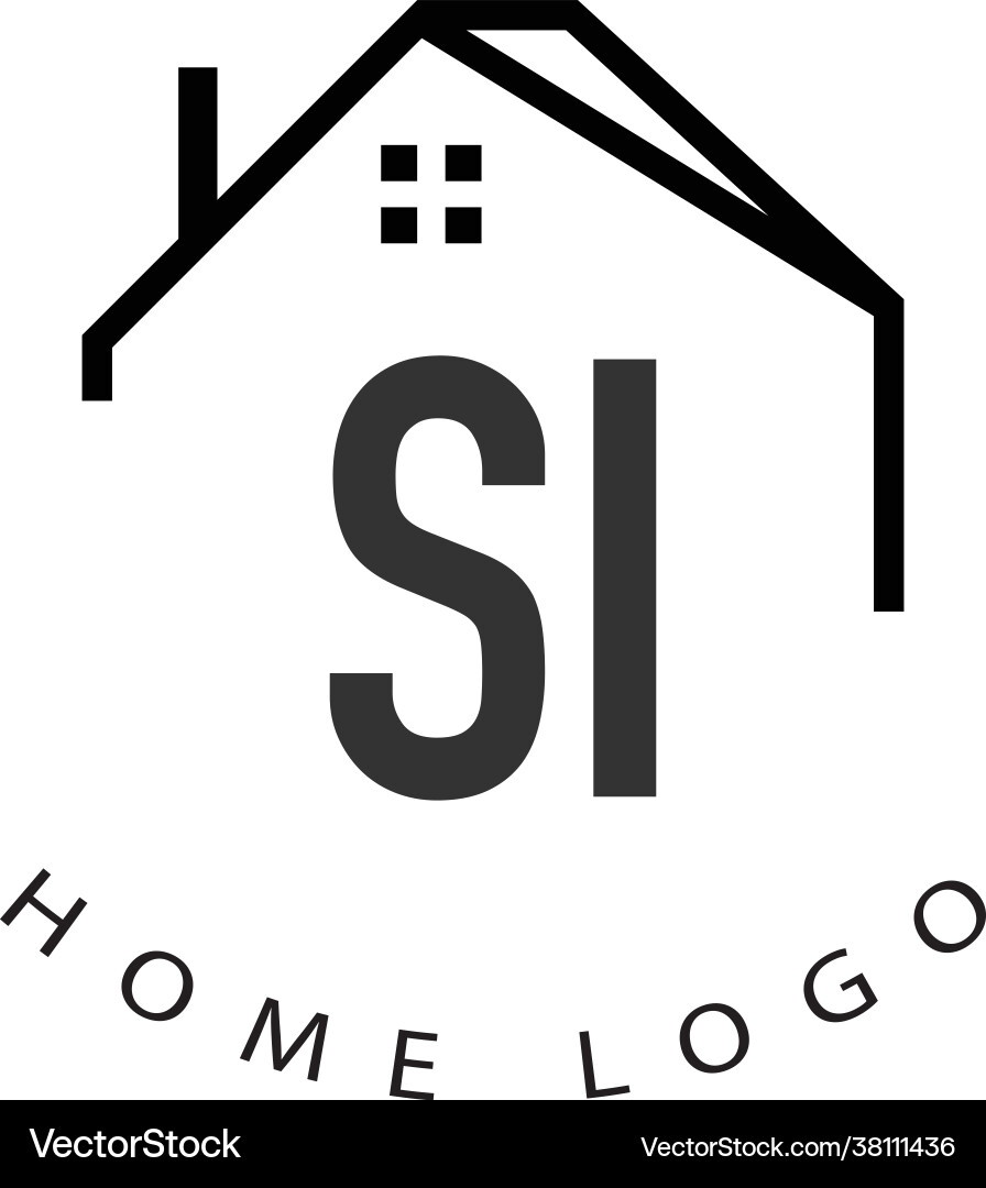 Initial letter si home creative logo design Vector Image