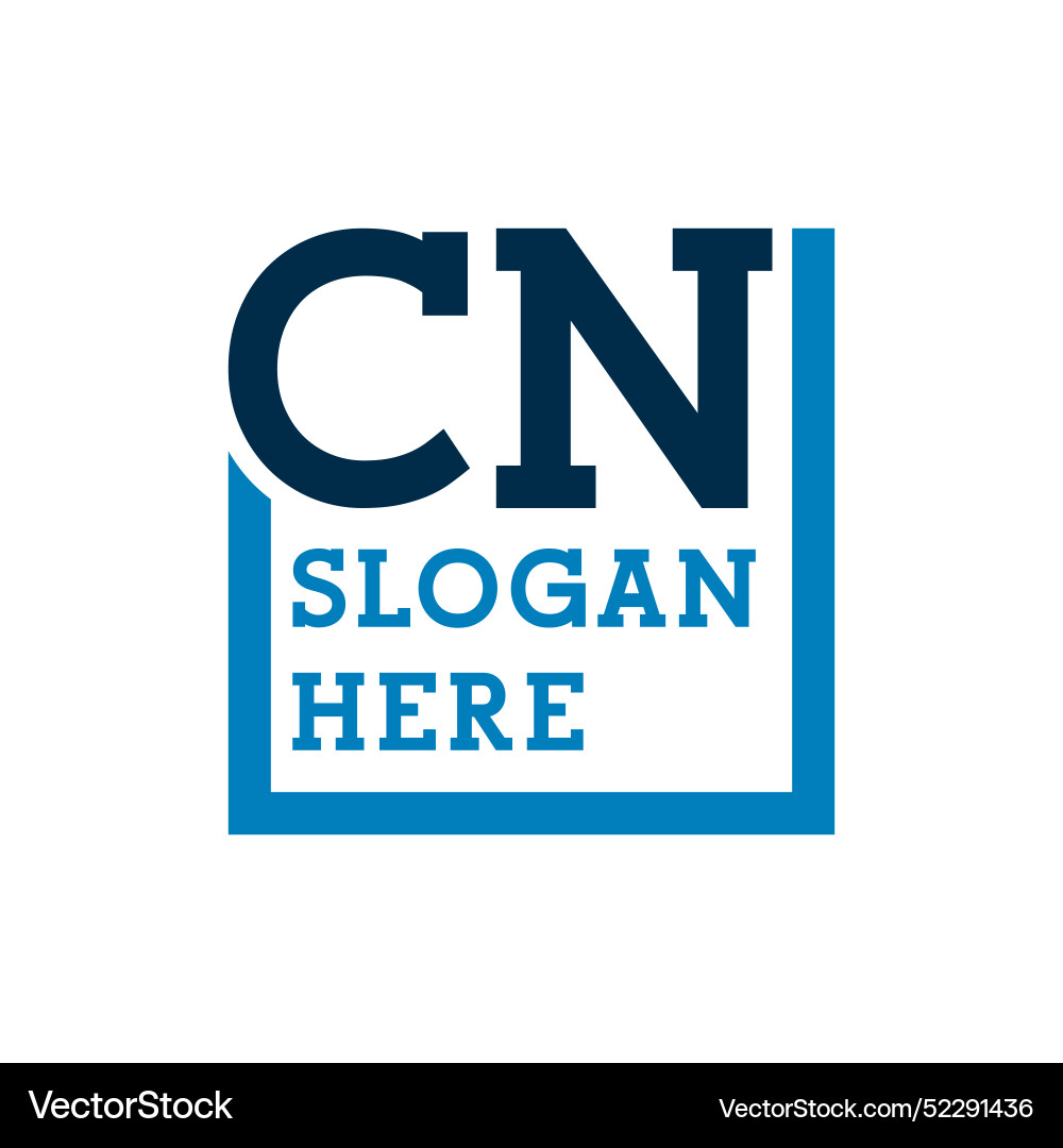Minimal initials logo letters c and n cn initial Vector Image