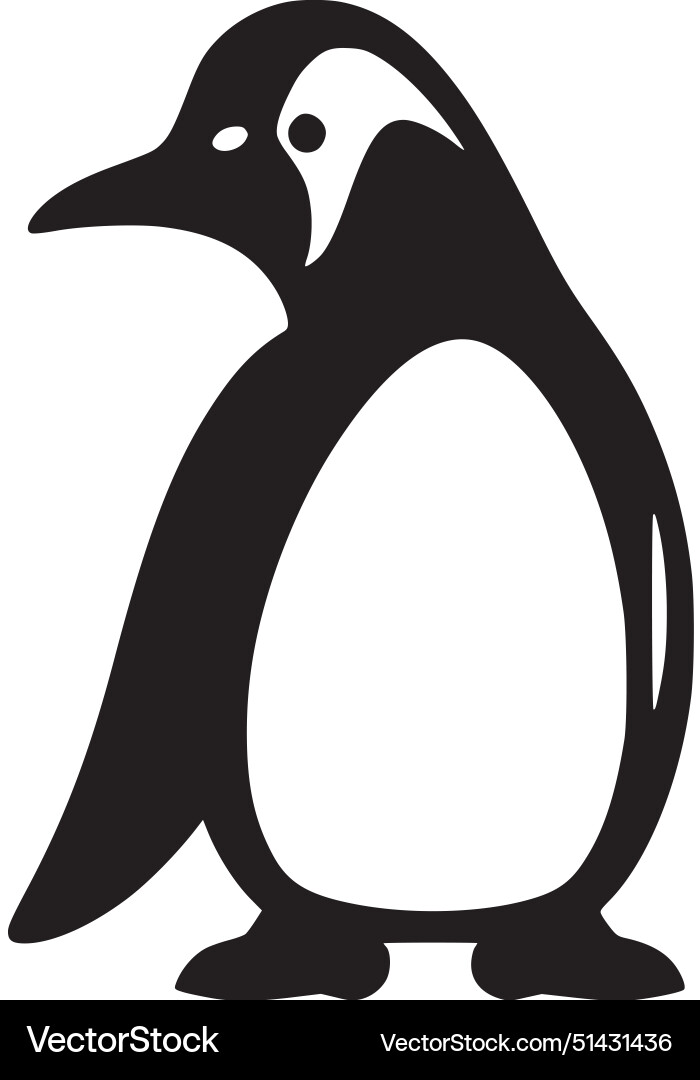 Penguin - black and white Royalty Free Vector Image