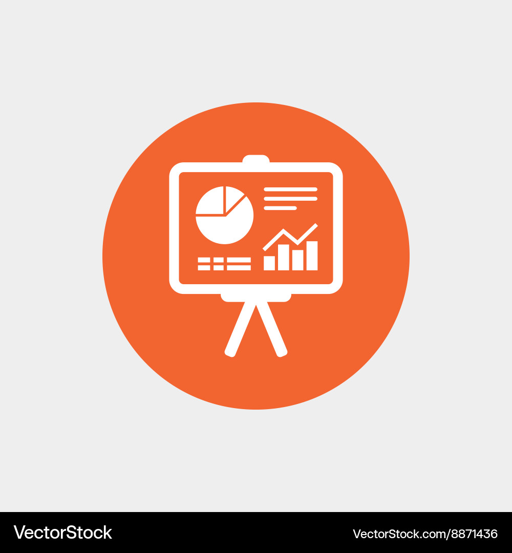 Presentation billboard sign icon diagram symbol Vector Image