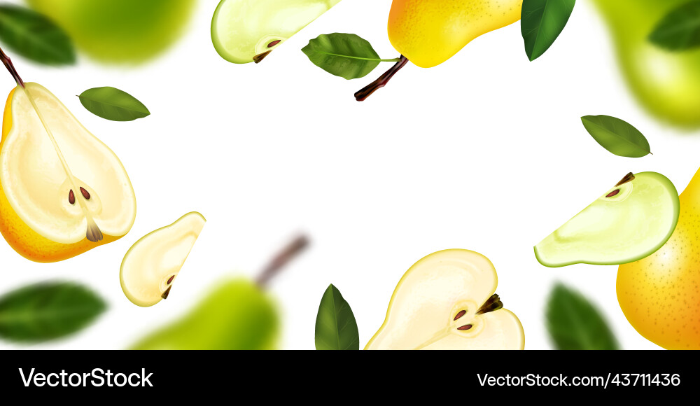 Realistic pear frame Royalty Free Vector Image