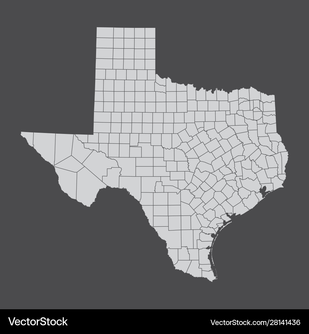 Texas County Map Royalty Free Vector Image - VectorStock