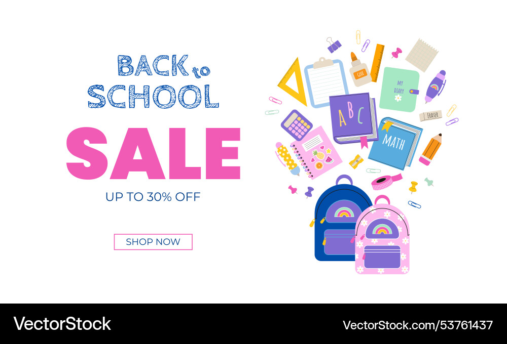 Back to school banner template with title Vector Image