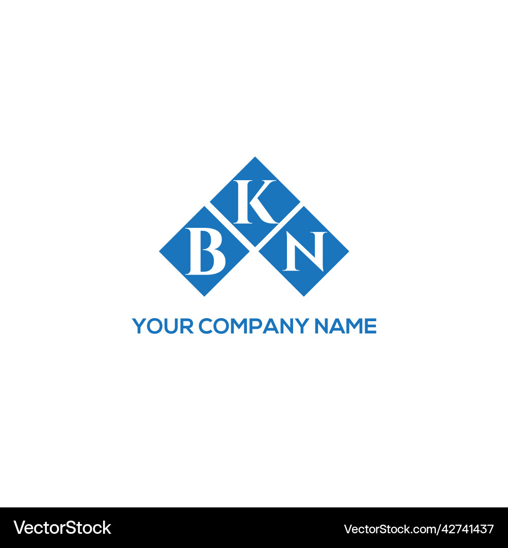 Bkn letter logo design on white background Vector Image