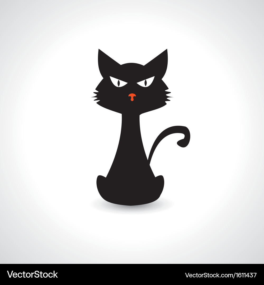 Black cat Royalty Free Vector Image - VectorStock