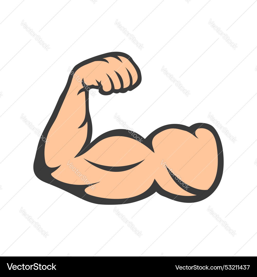 Body builder gym biceps arms colorful icon Vector Image