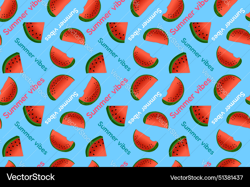 Bright summer watermelon seamless pattern design Vector Image