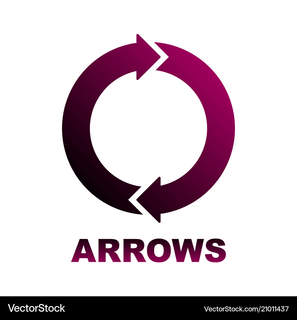 Circular arrows diagram two colored Royalty Free Vector