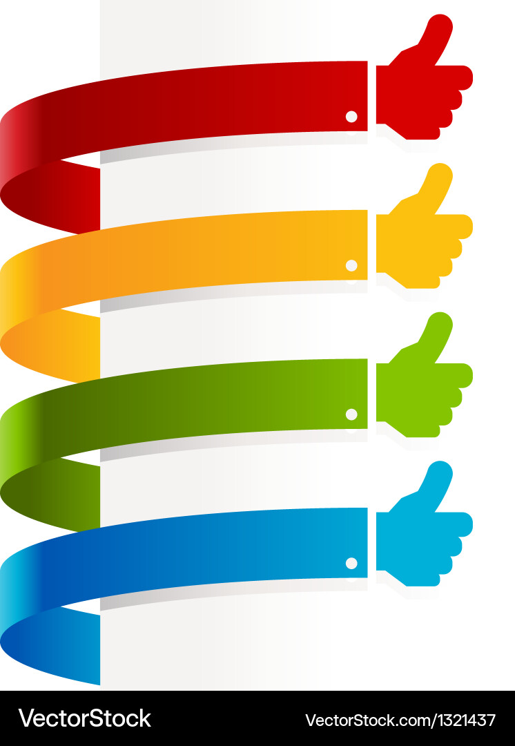 Colorful thumbs up banners Royalty Free Vector Image