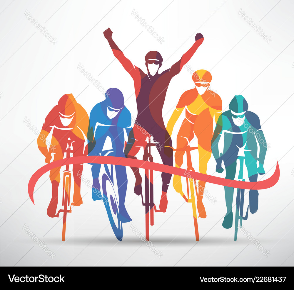 Cycling race stylized background cyclist Vector Image