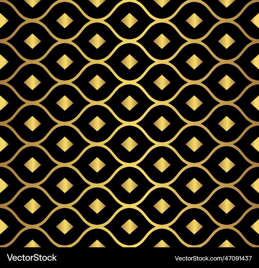Gold diamond damask pattern Royalty Free Vector Image