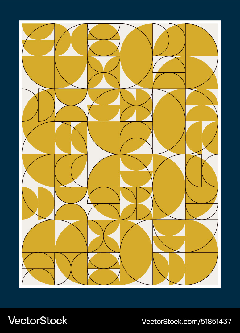 Half circle geometrical poster Royalty Free Vector Image