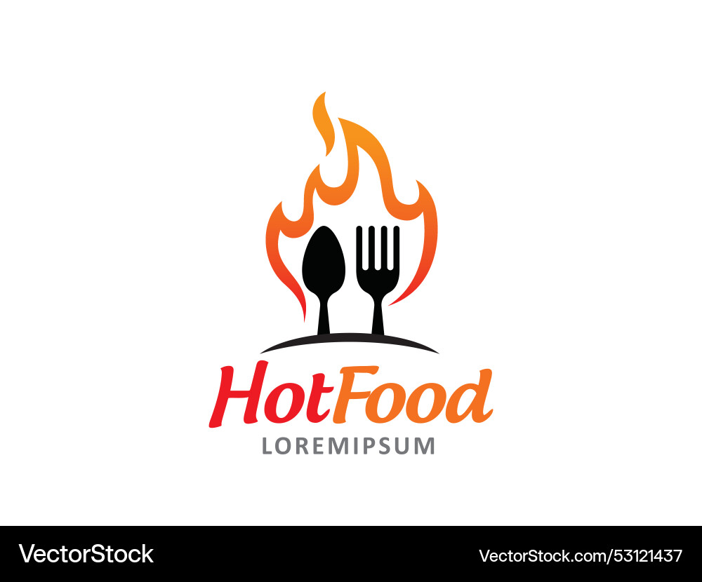 Hot food logo symbol or icon template Royalty Free Vector