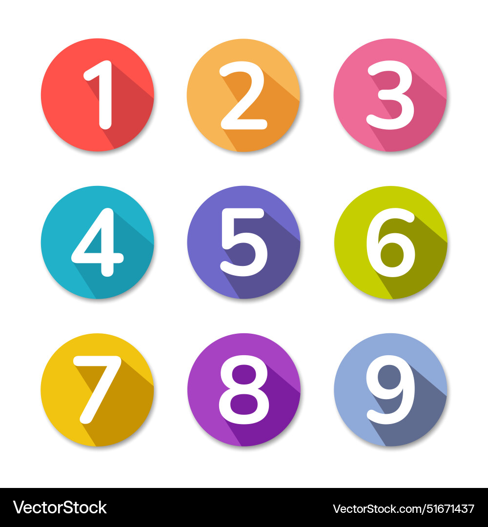 Number set 1 to 9 icon or of nine Royalty Free Vector Image