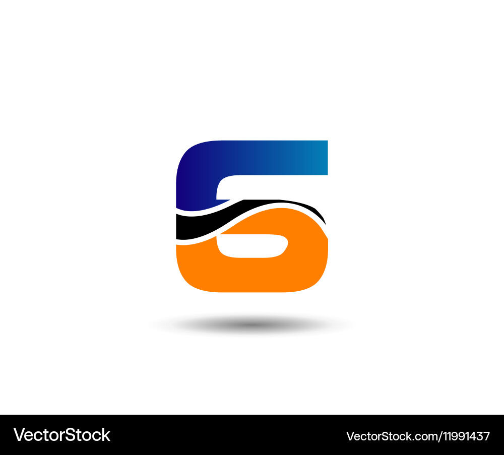 Number six 6 logo icon Royalty Free Vector Image