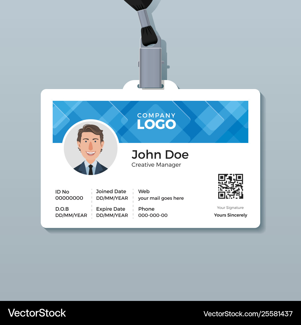 Office id card template with abstract blue – Royalty-Free Vector ...