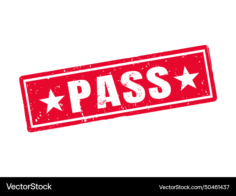 Pass red stamp style Royalty Free Vector Image