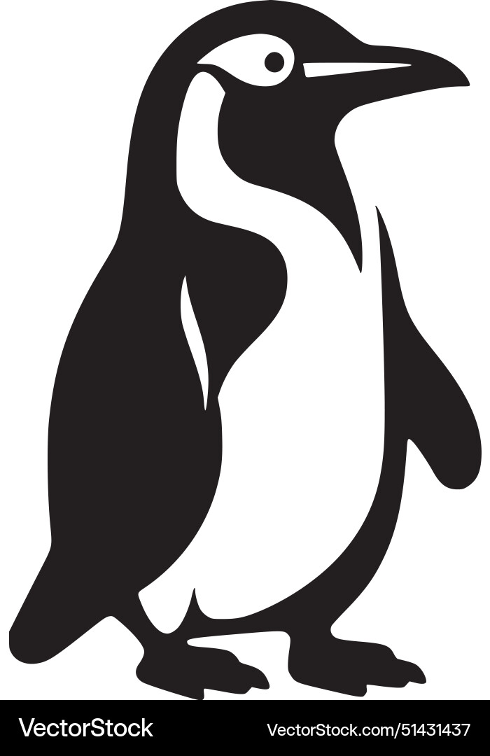 Penguin - black and white Royalty Free Vector Image