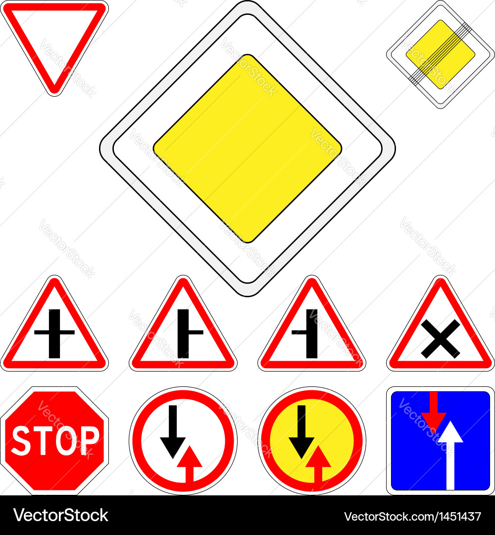 Priority Road Signs Royalty Free Vector Image - VectorStock
